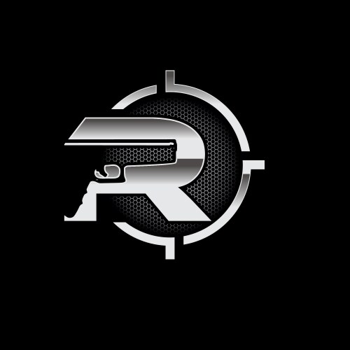 Letter r vintage grunge font label style Vector Image