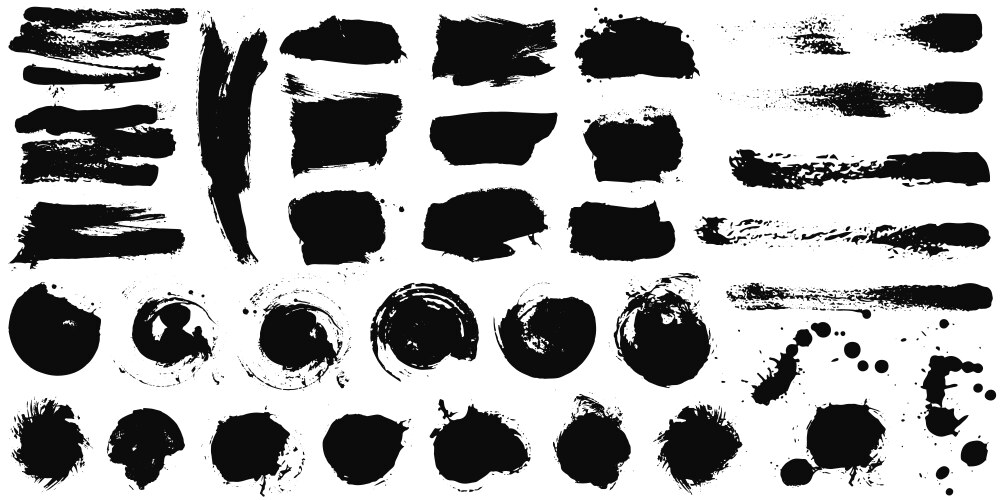 Collection black paint Royalty Free Vector Image