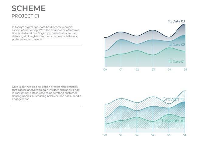 Poster process data charts in color Royalty Free Vector