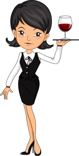 Waitress Royalty Free Vector Image - VectorStock