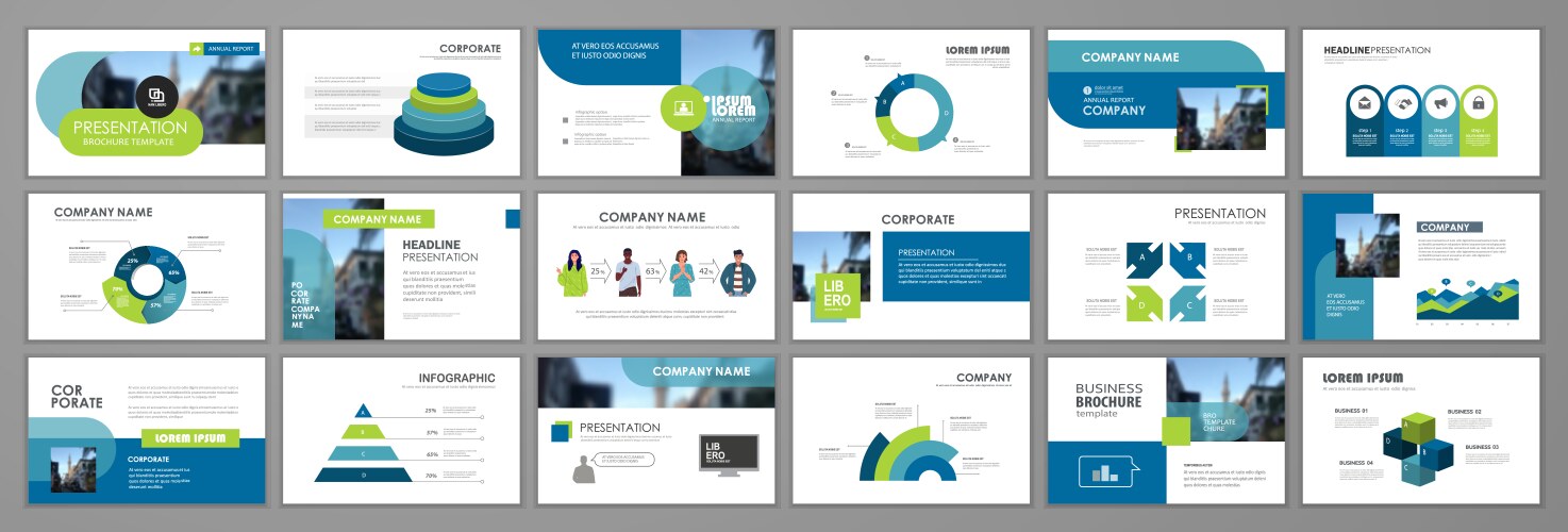 Corporate slideshow templates Royalty Free Vector Image