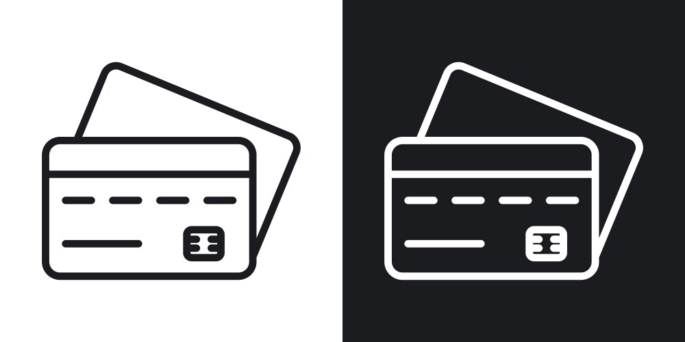 Credit cardline in thin line black color flat Vector Image