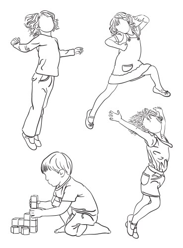 Children Playing Outline Vector Images (over 17,000)