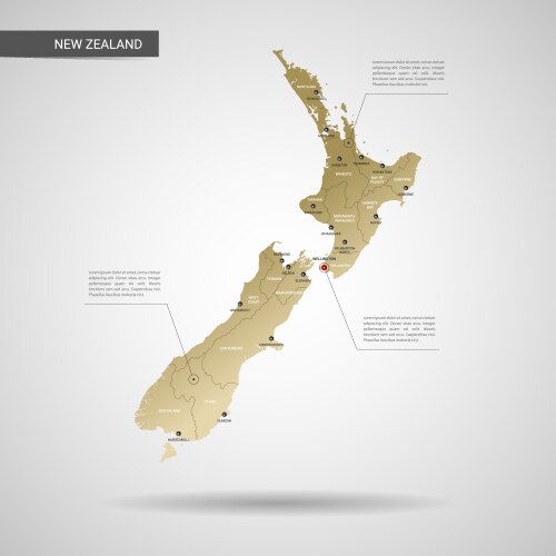 New zealand map with administrative divisions Vector Image