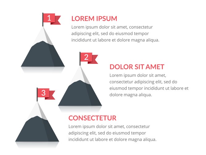 3 steps to success Royalty Free Vector Image - VectorStock