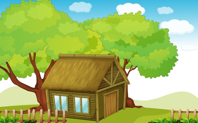 Cartoon forest cabin Royalty Free Vector Image