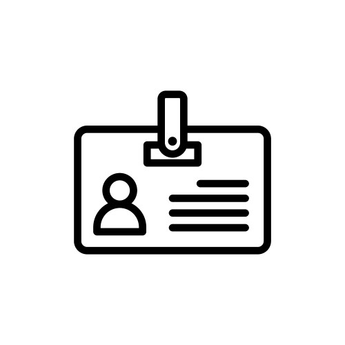 Id badge icon set event security pass symbol Vector Image