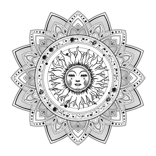 Trippy Sun And Moon Coloring Pages
