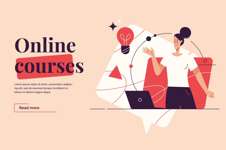 Woman learning languages Royalty Free Vector Image