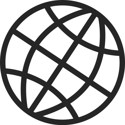 Global grid icon round world map symbol Royalty Free Vector