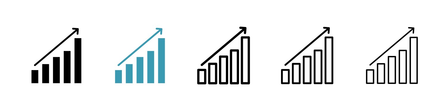 Business performance icon set on white background Vector Image