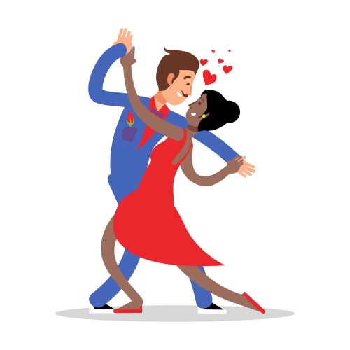 Young couple dancing boogie woogie dance colorful Vector Image