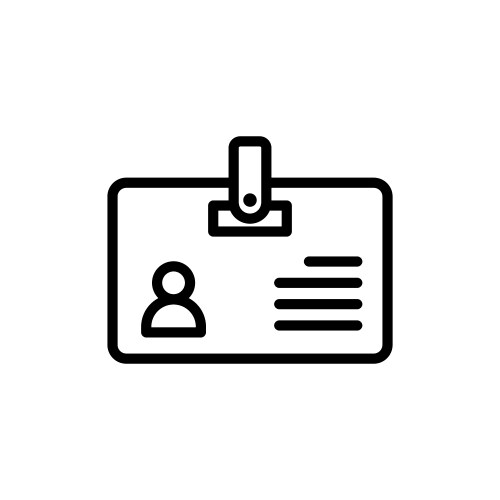 Id badge icon set event security pass symbol Vector Image