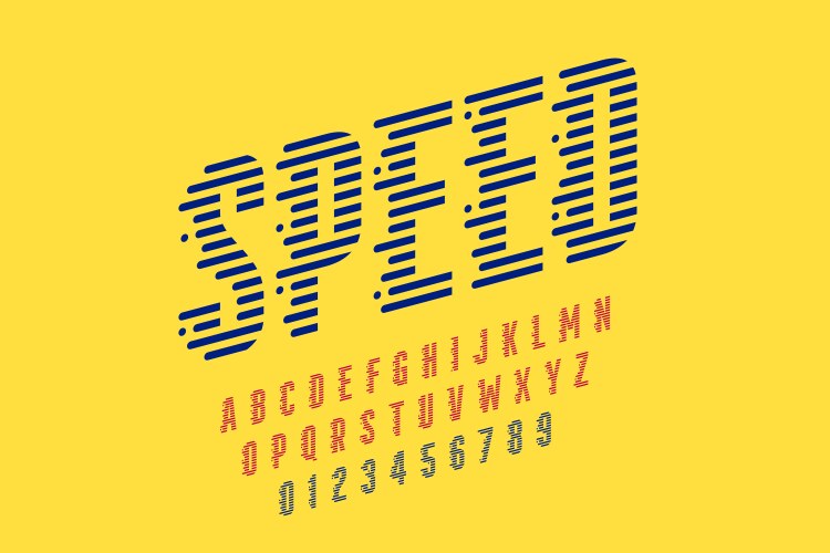 Speed font Royalty Free Vector Image - VectorStock