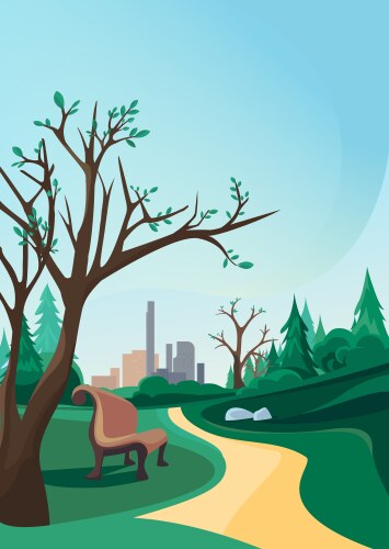 Spring landscape Royalty Free Vector Image - VectorStock