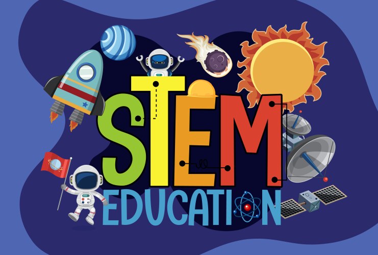 A stem and element logo Royalty Free Vector Image