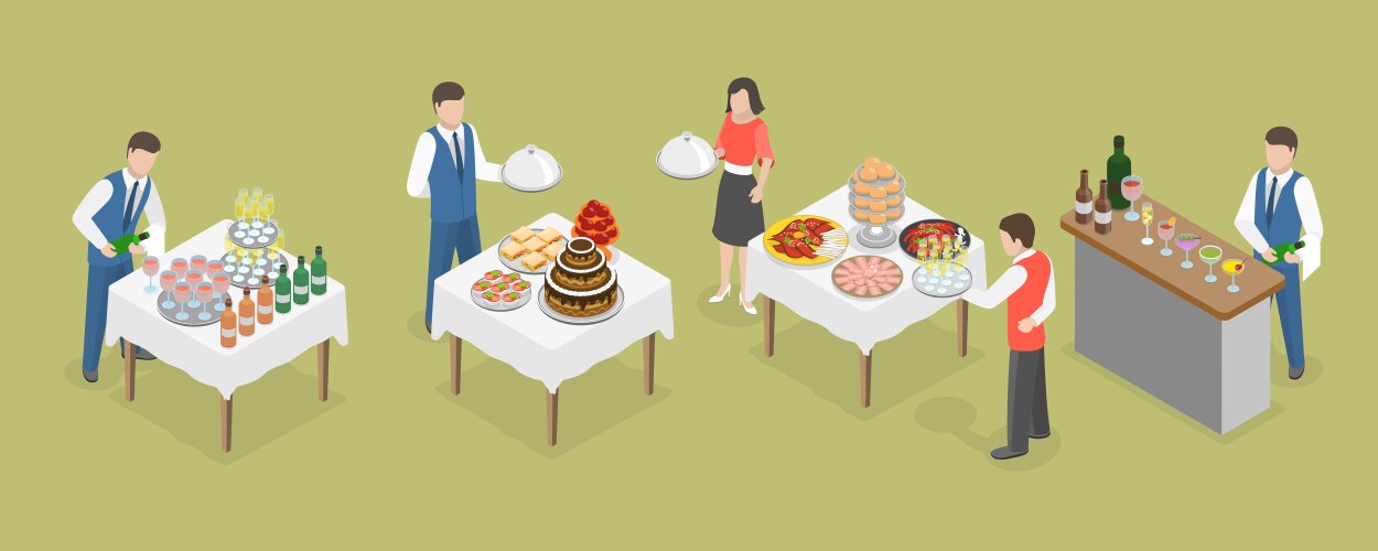 Cartoon Catering Food Service Vector Images (over 4,100)