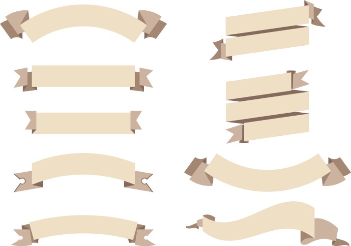 Antique style ribbons set Royalty Free Vector Image