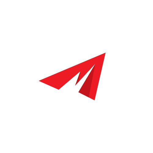 Delta arrow logo in ribbon style Royalty Free Vector Image