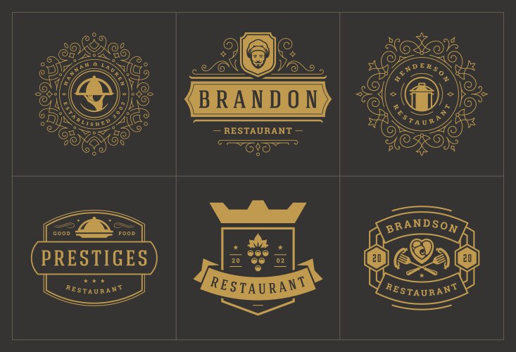 Monogram logo set Royalty Free Vector Image - VectorStock