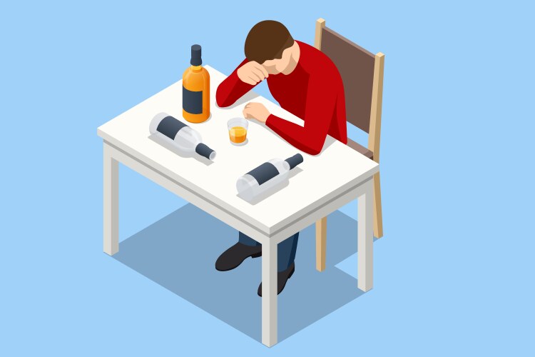 Concept of alcohol addicted Royalty Free Vector Image