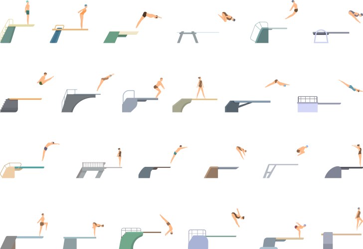 Springboard dive Vector Images & Graphics for Commercial Use | VectorStock