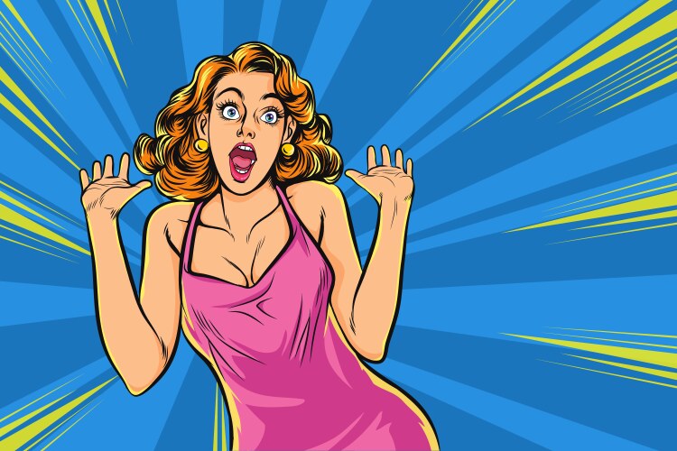 Surprised Omg Shocked Woman Royalty Free Vector Image