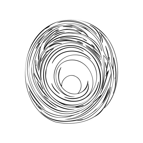 Black hole outline sketch Royalty Free Vector Image