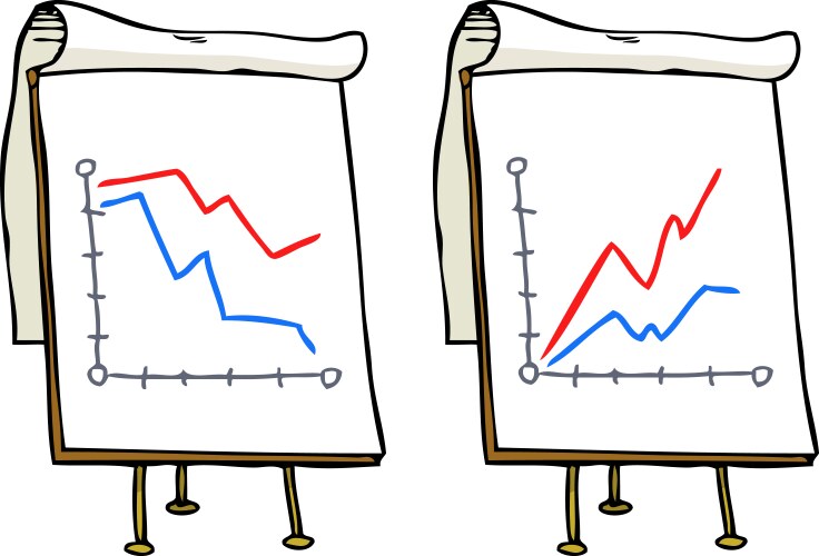 Simple people exponential growth chart Royalty Free Vector