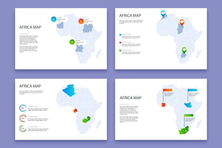 Gradient africa map infographic Royalty Free Vector Image