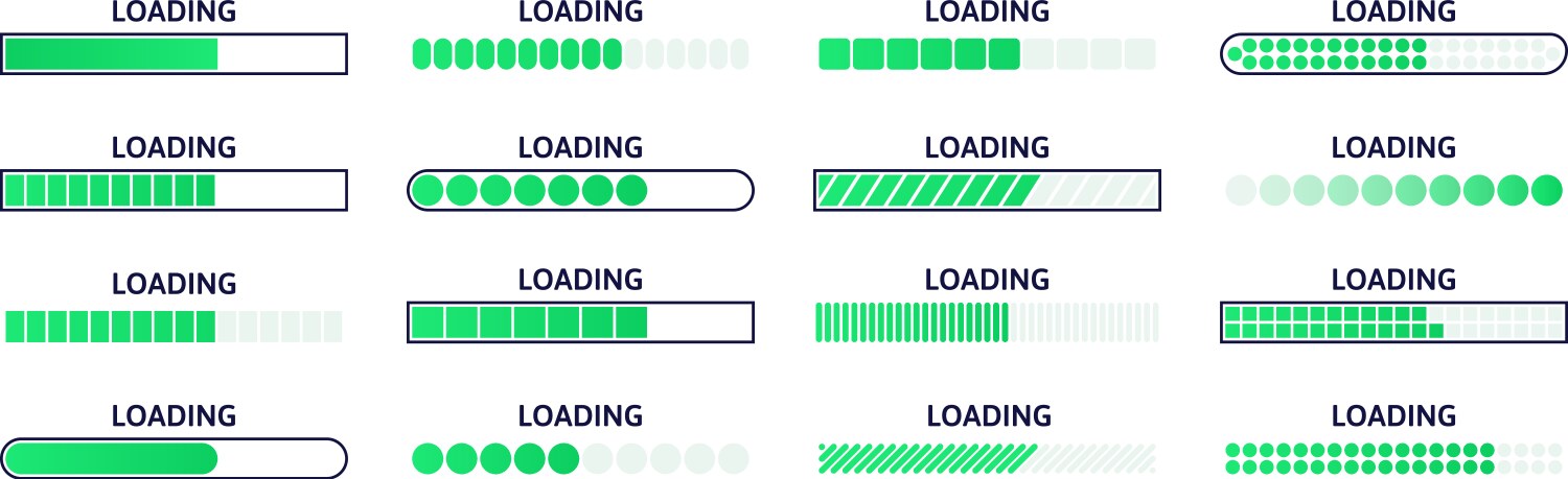Green loading and connecting sign Royalty Free Vector Image