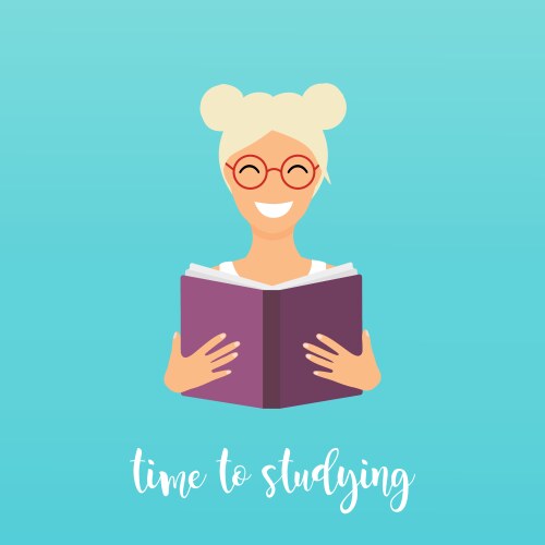 A girl studying Royalty Free Vector Image - VectorStock