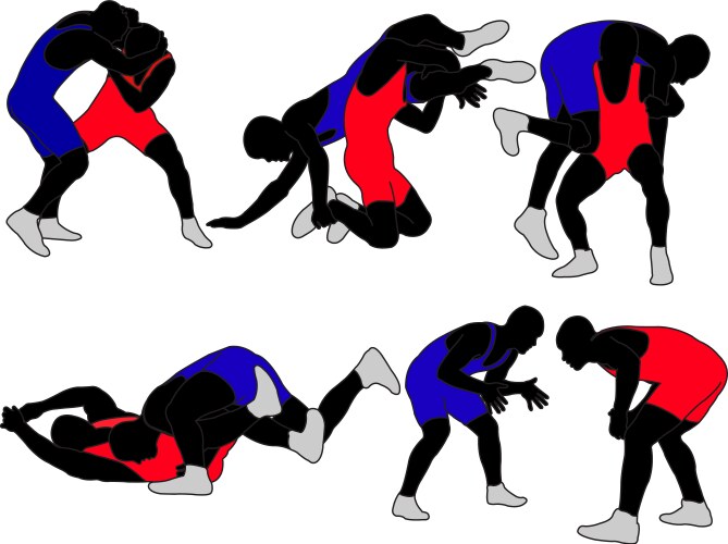 Wrestlers Royalty Free Vector Image - VectorStock