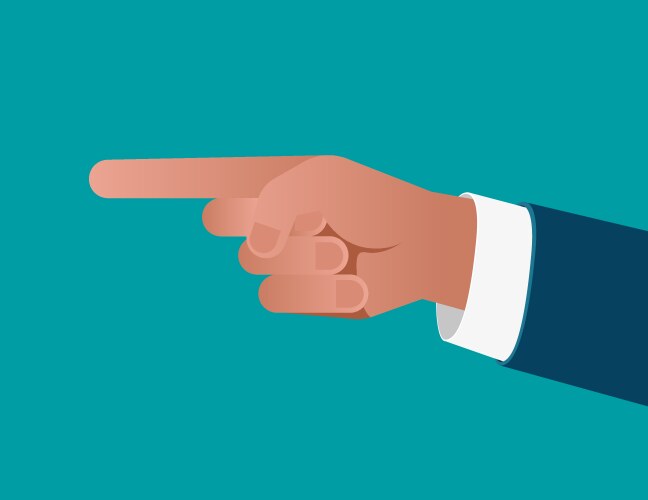 Finger pointing direction Royalty Free Vector Image