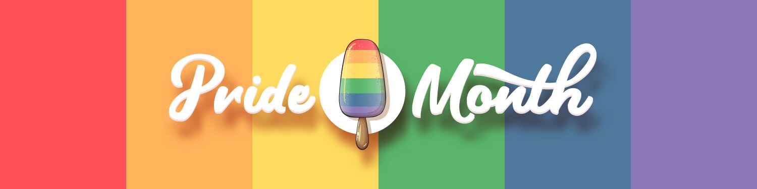 Happy pride month horizontal banner Royalty Free Vector