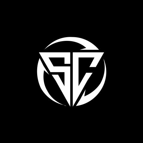 Cs logo letter monogram with triangle shape Vector Image