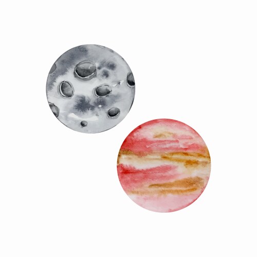 Watercolor mars planet Royalty Free Vector Image