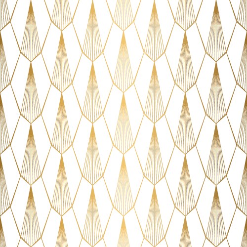 Art deco pattern seamless white and gold Vector Image