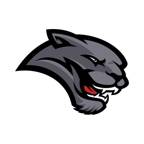 Panther roaring head mascot logo Royalty Free Vector Image
