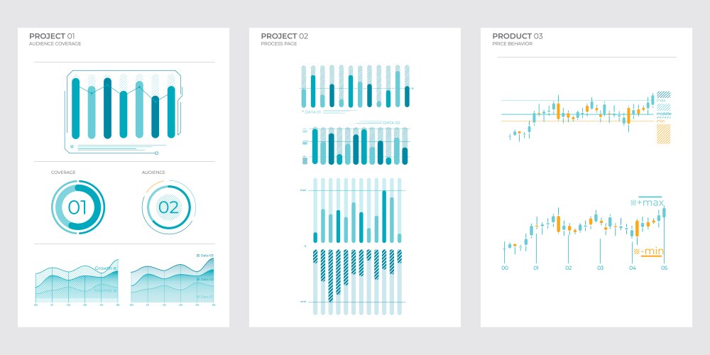 Project elements commercial charts modern visual Vector Image