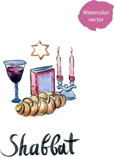 Jewish family on shabbat eve Royalty Free Vector Image