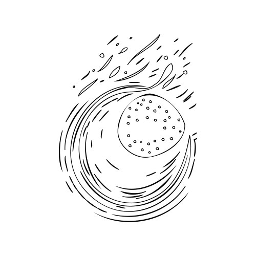 Black hole outline sketch Royalty Free Vector Image