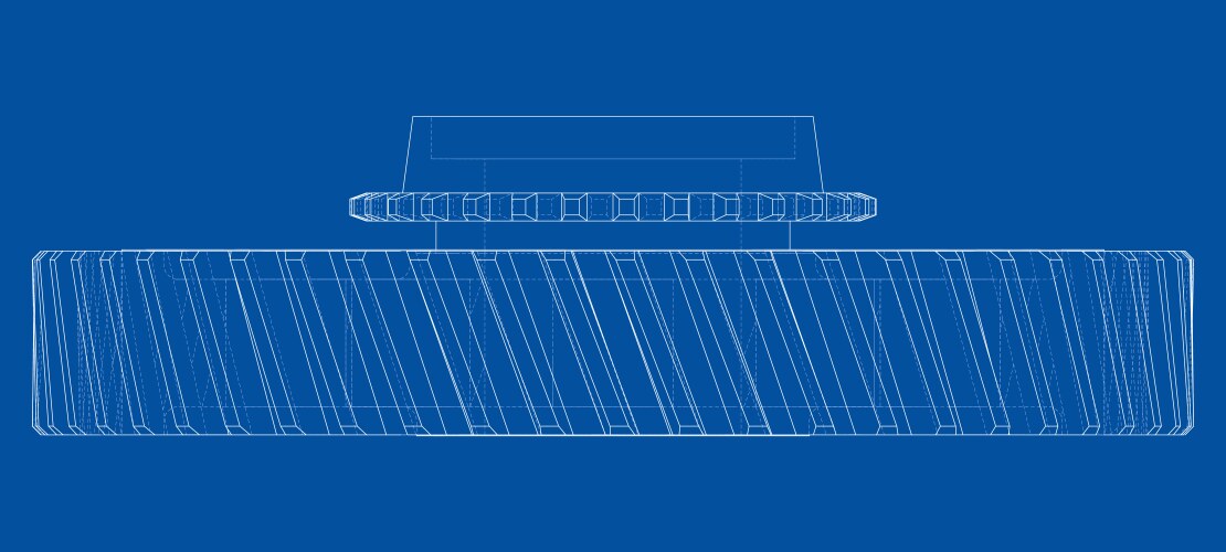 Blueprint of wheel loader top side front view Vector Image