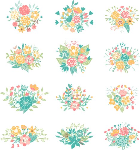 Wedding flower set Royalty Free Vector Image - VectorStock
