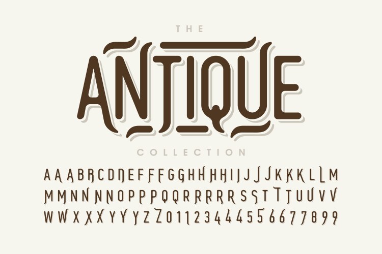 Vintage gothic alphabet Royalty Free Vector Image