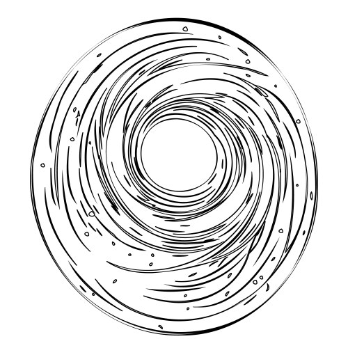 Black hole outline sketch Royalty Free Vector Image