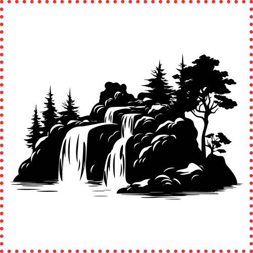 Waterfall Black White Vector Images (over 4,500)