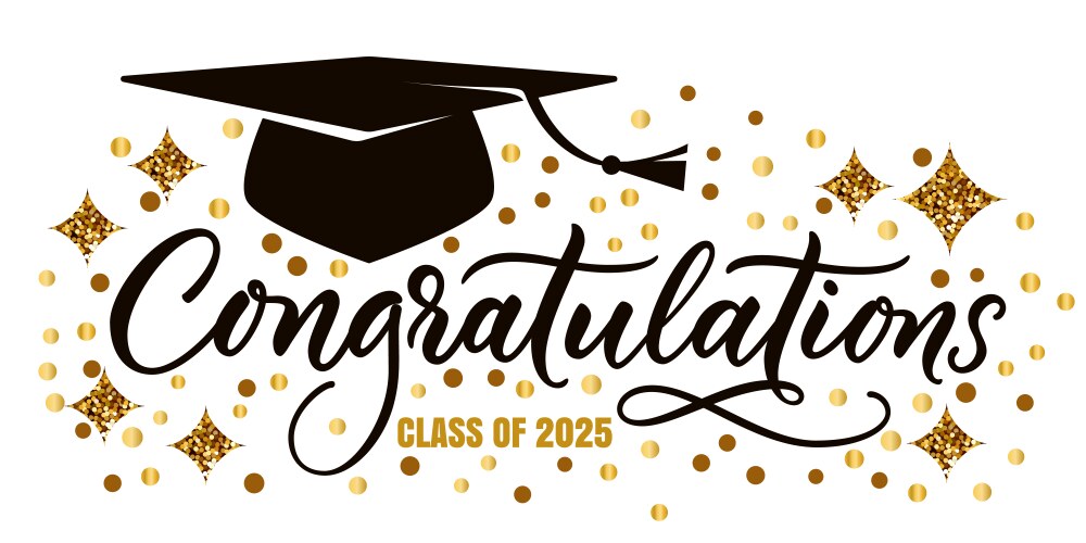Class of 2025 graduation congratulations Vector Image
