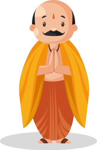 Indian pandit cartoon Royalty Free Vector Image