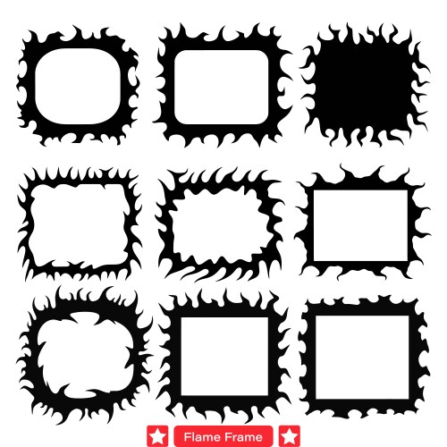 Blaze boldly striking fire silhouettes set Vector Image